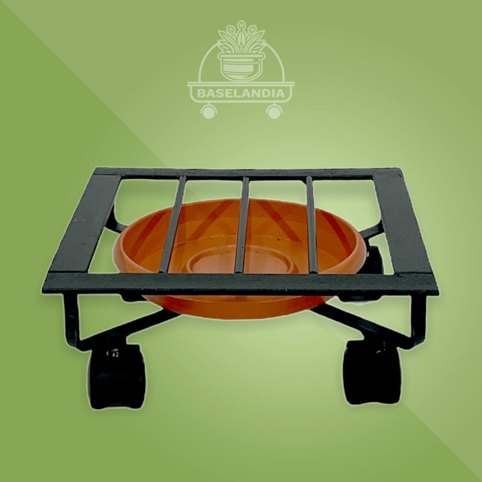 Modelo Zaira Base para Maceta de Acero con Porta Plato Alta